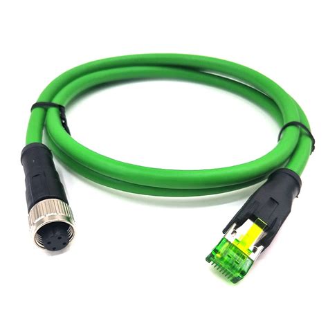 M12 A D Coding 4 Pin Lan Cable M12 To Rj45 Ethernet Connector Ip67 Waterproof Connector Buy