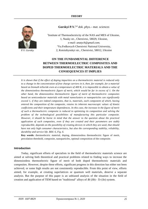 Pdf On The Fundamental Difference Between Thermoelectric Composites And Doped Thermoelectric