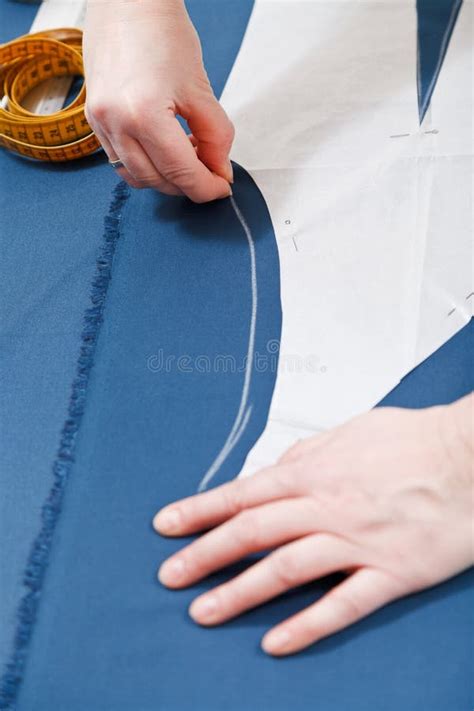 Drawing Of Pattern Cutting Of Dress Stock Image Image Of Form