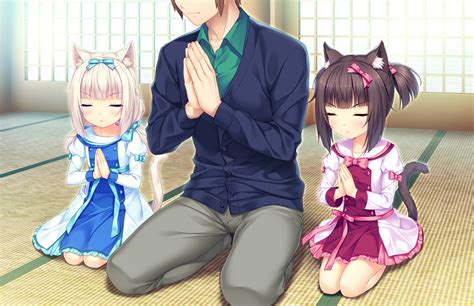 Black Sitting Minazuki Game Twintails Togetherness Hairstyle Neko Kashou Nekopara