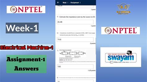 Nptel Electrical Machine 1 Week 1 Assignment Answers Youtube