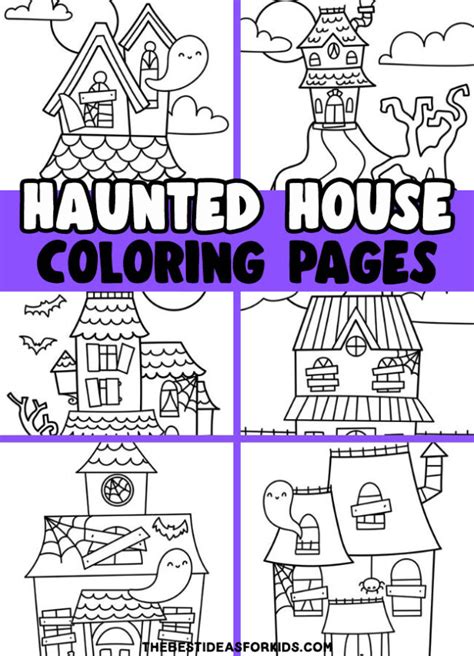 Blank Haunted House Coloring Page