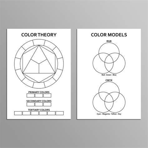 Printable Color Theory And Color Models Poster Primary Color And Intermediate Color Chart