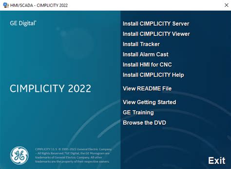 Optional Installation Tracker CIMPLICITY 2022 Documentation GE