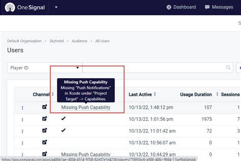 onesignal cordova push notification with error missing push capability