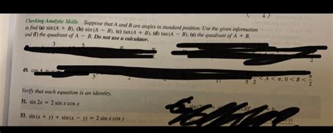 Solved Checking Analytic Skills Suppose That A And B Are