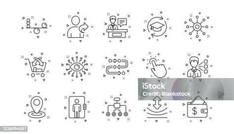 인공 지능 균형 및 친구 라인 아이콘을 참조합니다 타임 라인 선형 아이콘 세트입니다 벡터 0명에 대한 스톡 벡터 아트 및 기타 이미지 Istock