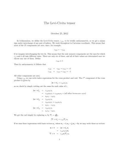 Properties Of The Levi Civita Tensor