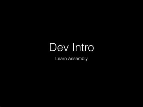 Learn Assembly Introduction To Programming Ppt