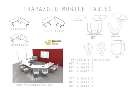 Modern Trapezoid Tables Ambience Doré