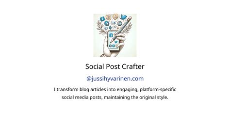 social post crafter gpts features and functions examples and prompts