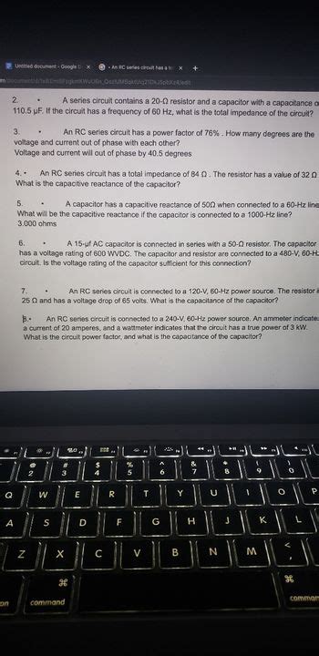 Answered 4 An Rc Series Circuit Has A Total… Bartleby