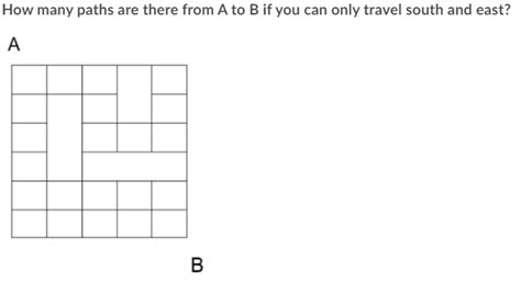 solved how many paths are there from a to b if you can only