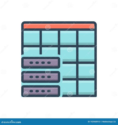 Color Illustration Icon For Datatable Table And Chart Stock Illustration Illustration Of