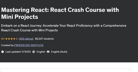 Mastering React React Crash Course With Mini Projects Limited Slots