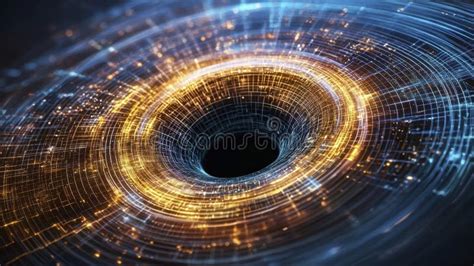 Abstract Swirling Vortex Of Golden And Blue Light Particles Stock Illustration Illustration Of