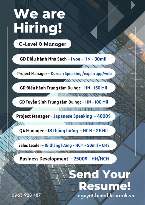 Nguyet Bui Nana On Linkedin Dear All Em đang Cần Tuyển Gấp Các Vị