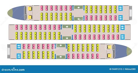 Passenger High Speed Train Seat Map Royalty Free Cartoon 94491215