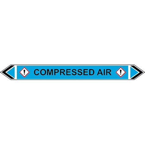 Self Adhesive Light Blue Compressed Air Pipe Marking Label 384mm Pack Of 5 Spectrum