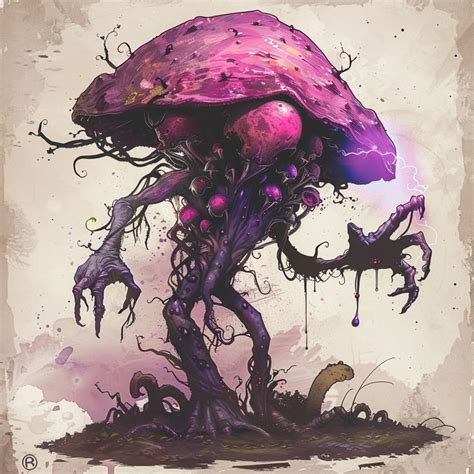 Purple Mushroom With Spooky Tentacles Dungeons And Dragons Monster