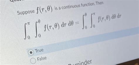 Solved Suppose Frθ Is A Continuous Function Then