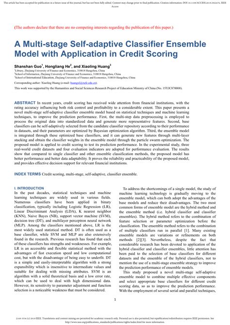 Pdf A Multi Stage Self Adaptive Classifier Ensemble Model With