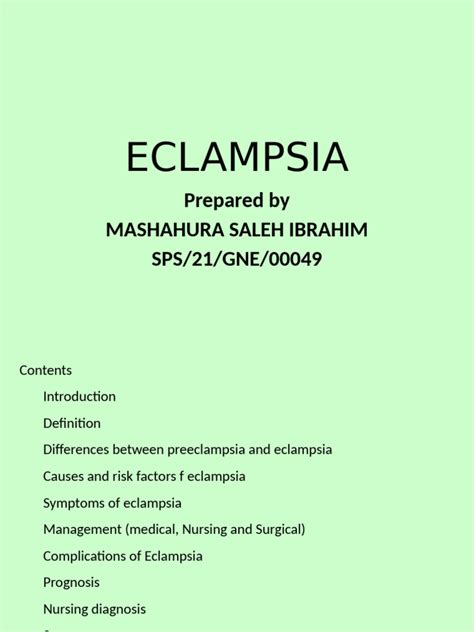 Eclampsia Pdf Medical Specialties Clinical Medicine