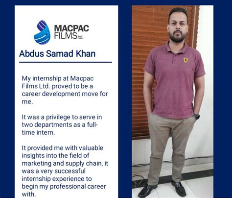 Samad Khan On Linkedin Macpacfilms Internship