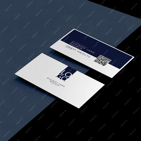 명함 모형 전면 및 후면 어두운 배경 프리미엄 Psd 파일