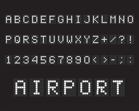 Led Digital Font Letters And Numbers Vector Art At Vecteezy