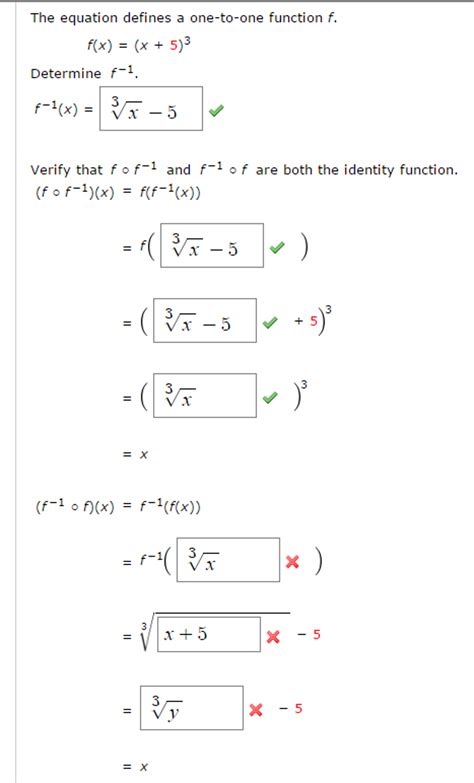 Solved The Equation Defines A One To One Function F F X Chegg Com