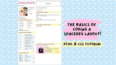 The Basics Of Coding A Spacehey Layout Html And Css Tutorial Youtube