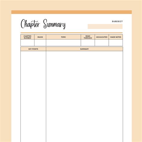 Chapter Summary Template
