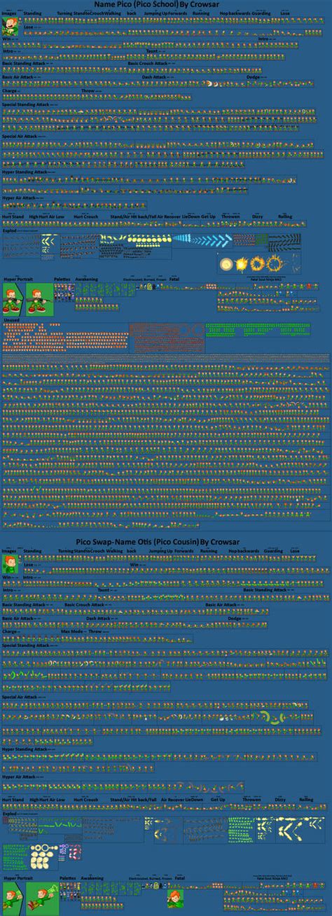Pico Pico School Sprite Sheet By Crowsar On Deviantart