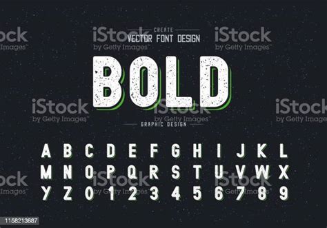 텍스처 글꼴 및 알파벳 벡터 스타일 서체 문자 및 숫자 디자인 배경에 그래픽 텍스트 3차원 형태에 대한 스톡 벡터 아트 및 기타