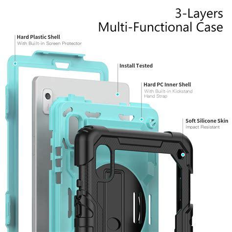 For Lenovo Tab M Silicone Hybrid Pc Tablet Case With Shoulder Strap Light Blue Pc Alexnld Com