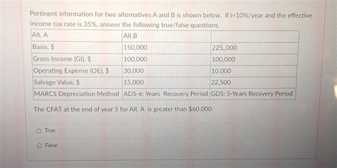 Solved Given The Following Two Alternatives And Marr 12