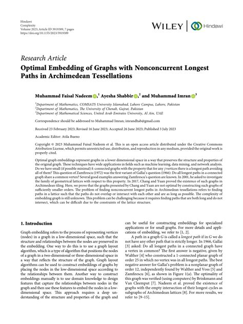 Pdf Optimal Embedding Of Graphs With Nonconcurrent Longest Paths In