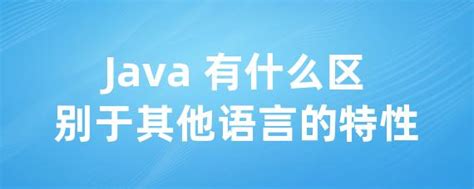 Java 有什么区别于其他语言的特性 • Worktile社区