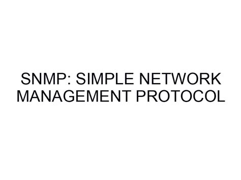 Snmp Simple Network Management Protocol Networking