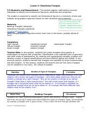 Classifying Triangles Geometry Explorations Activities Course Hero