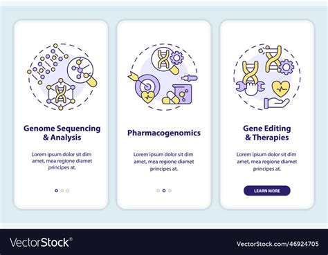 Genomic Medicine Onboarding Mobile App Screen Vector Image