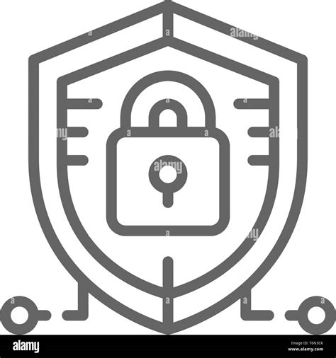 Antivirus Data Protection Cyber Security Line Icon Stock Vector Image And Art Alamy