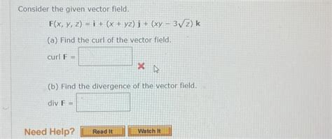 Solved Consider The Given Vector Field Chegg