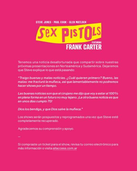 Reprogramado Sex Pistols En Argentina