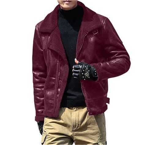 Oglccg Mens Faux Suede Leather Winter Coats Bigandtall Warm Fleece Lined