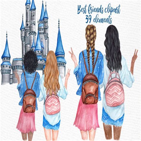 Best Friends Girls Clip Art Inspire Uplift