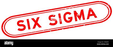 Grunge Red Six Sigma Word Rubber Seal Stamp On White Background Stock