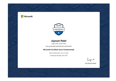 Jaynam Patel On Linkedin Im Happy To Share That Ive Obtained A New Certification Microsoft