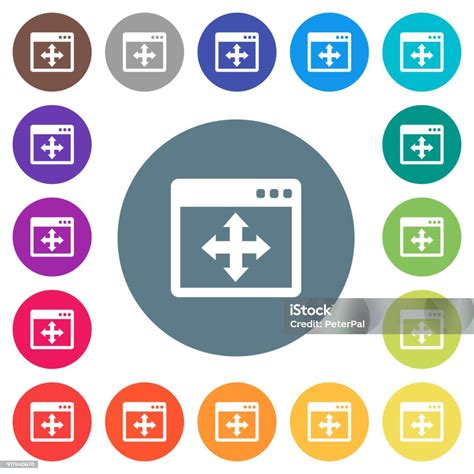 라운드 컬러 배경 창 평면 흰색 아이콘 이동 0명에 대한 스톡 벡터 아트 및 기타 이미지 0명 개발 대체 Istock